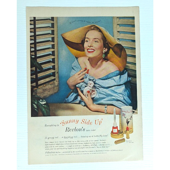 Revlon | Art | Vintage 95 Revlon Makeup Print Ad Woman Sunny Side Up ...